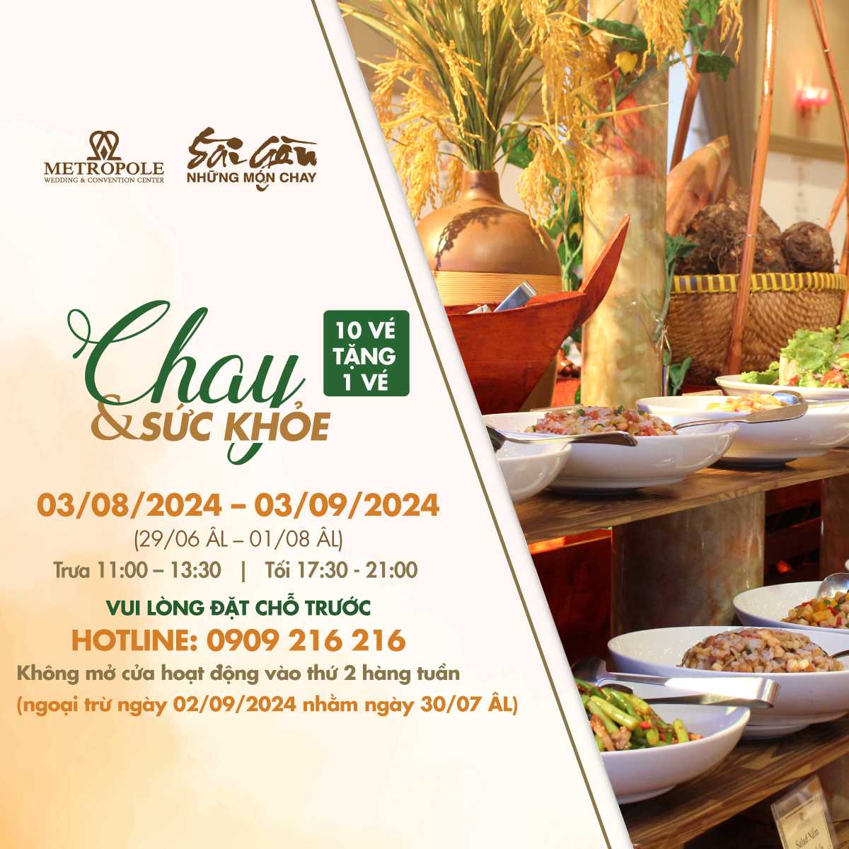 BUFFET CHAY "CHAY & SỨC KHỎE” THƯỞNG CHAY THANH TỊNH ĐÓN BÌNH AN